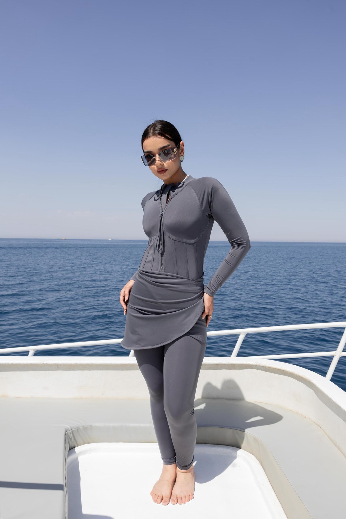 Sleek Corset Burkini - Grey – Yours
